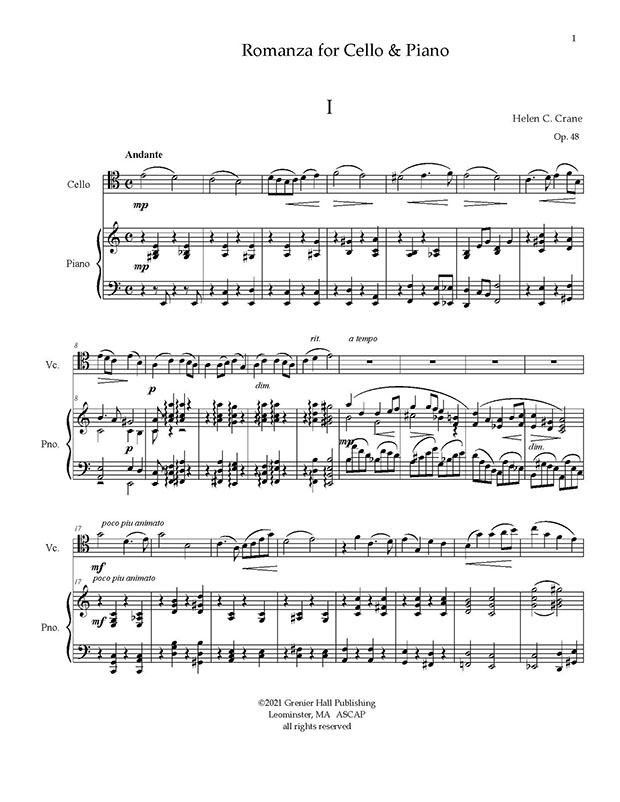 Selected Works for Cello & Piano - Book Two - Grenier Hall Music Publishing